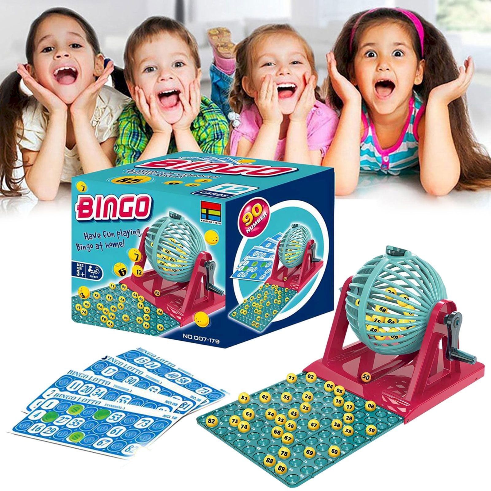 Game Set Traditional Lottery Game Toy With 90 Bal Ls And 38 Cards For ...