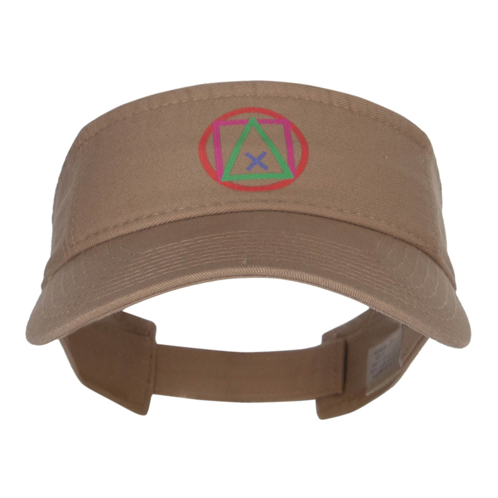 Game Shapes Heat Transfer Pro Style Cotton Twill Washed Visor - Khaki ...