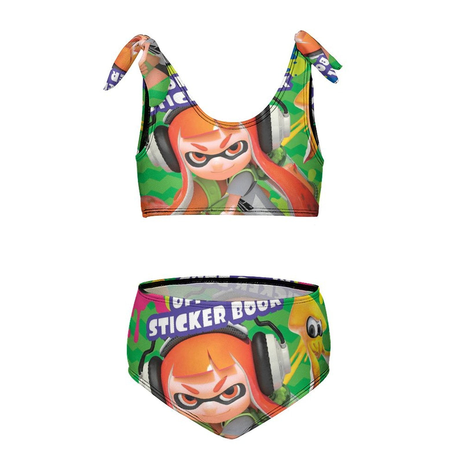 Game Splatoon Girls Swimsuits Set 2pcs Summer Holiday Bathing Suit ...