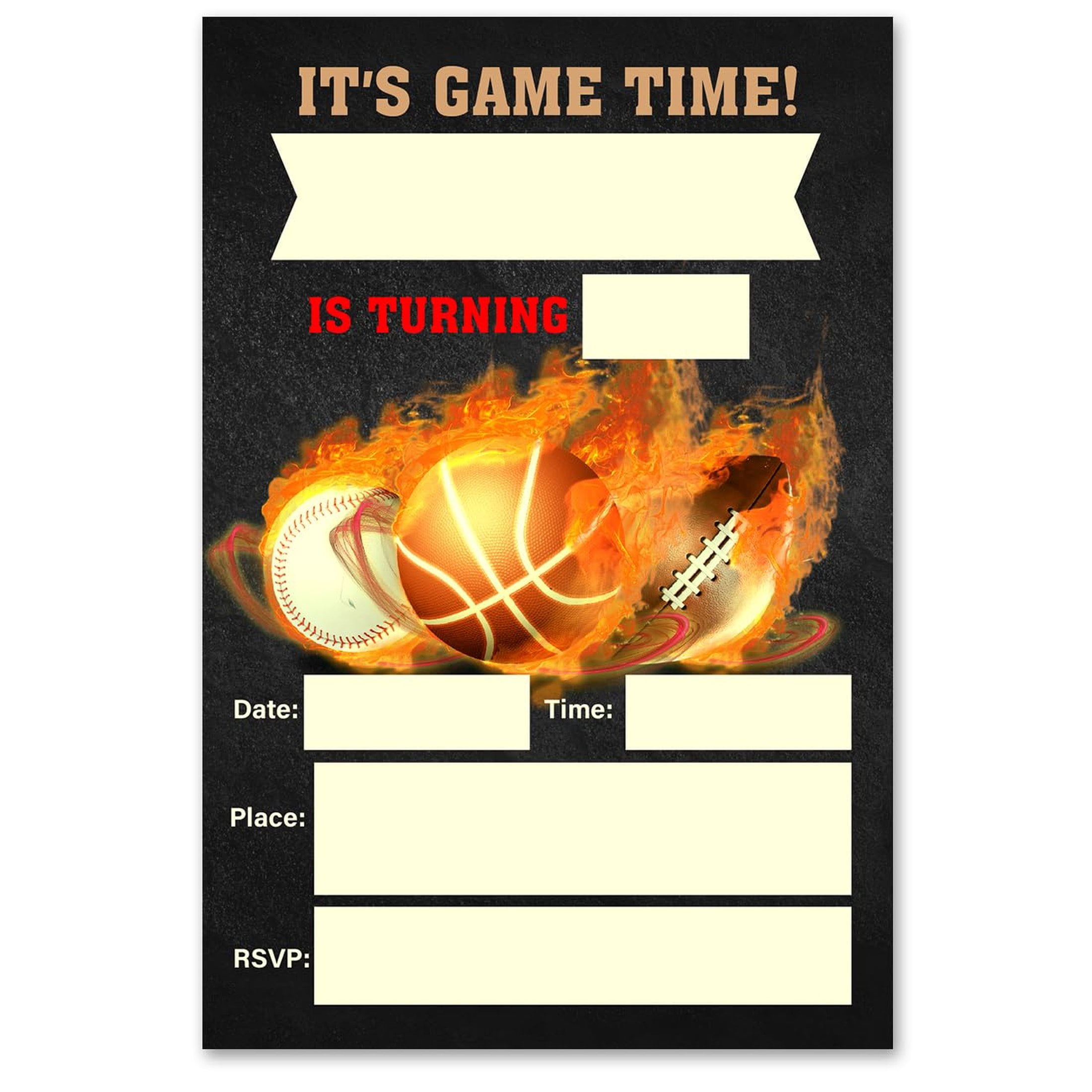 Game On Sports Birthday Invitation Pack - 20 Fun and Exciting Cards ...
