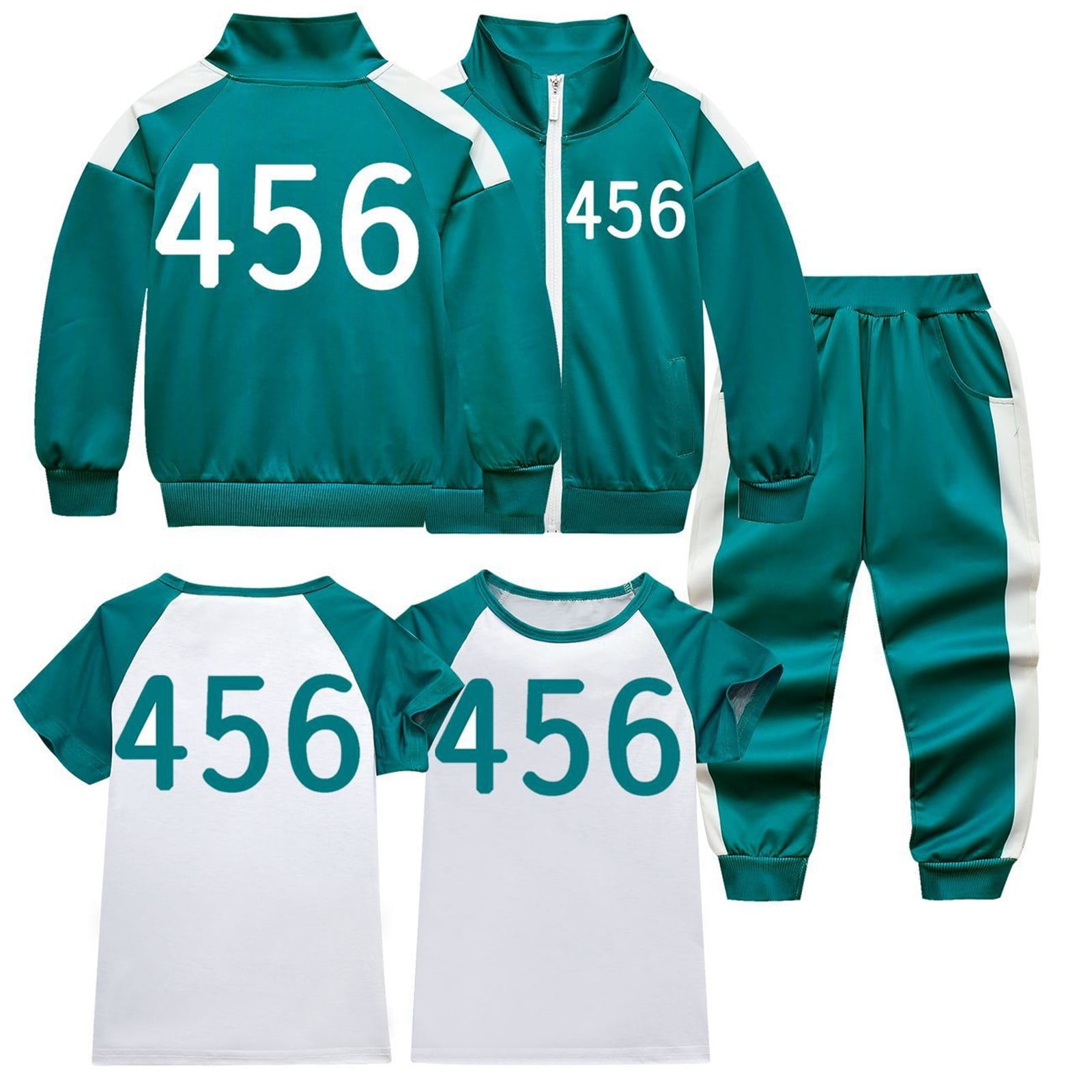 Game Sports Suit Set For Girls Boys Green Jacket And Long Pants And T ...