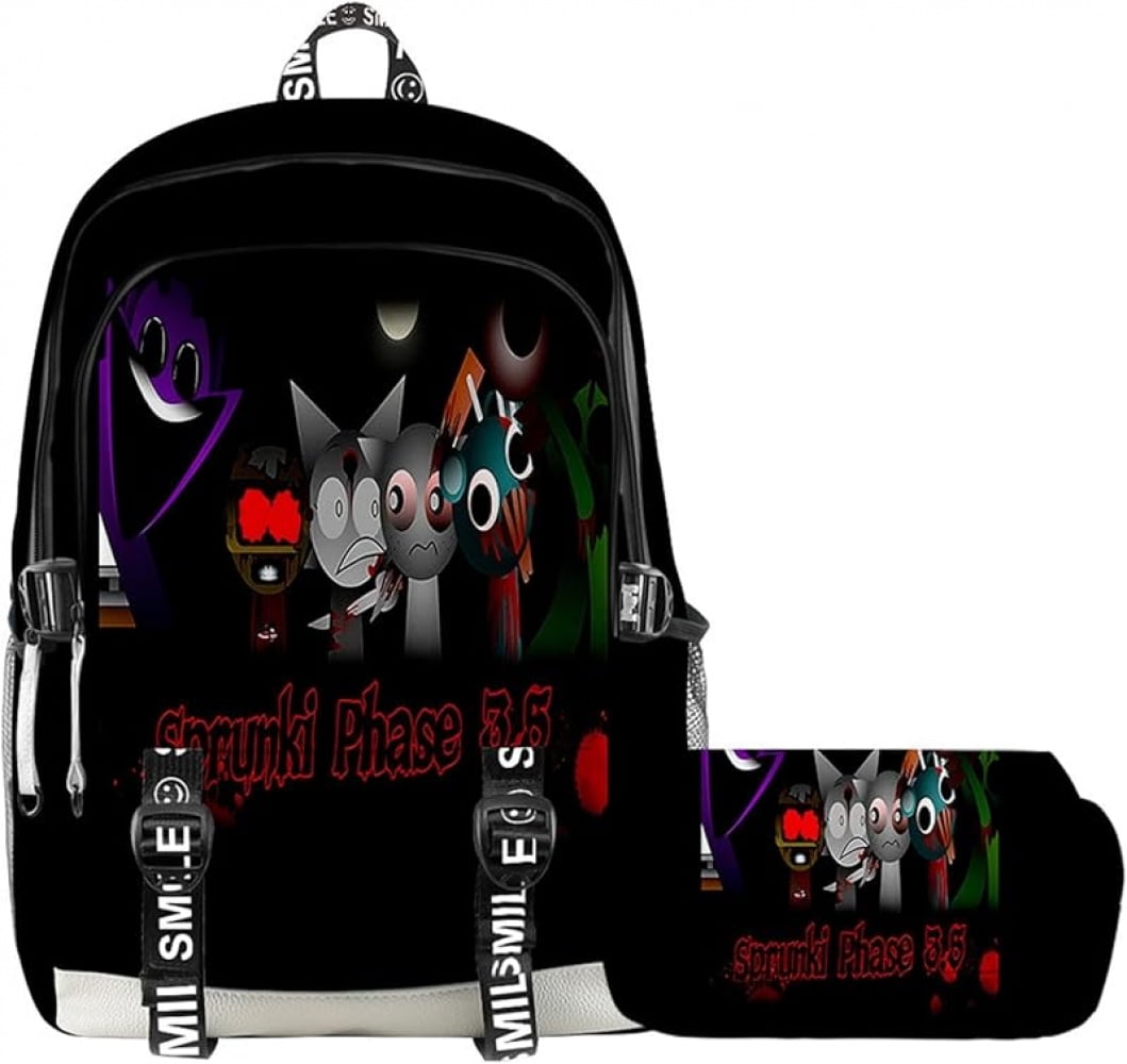 Game Sprunki Backpack 2PCS Set Cosplay Large Capacity Shoulder Handbag ...