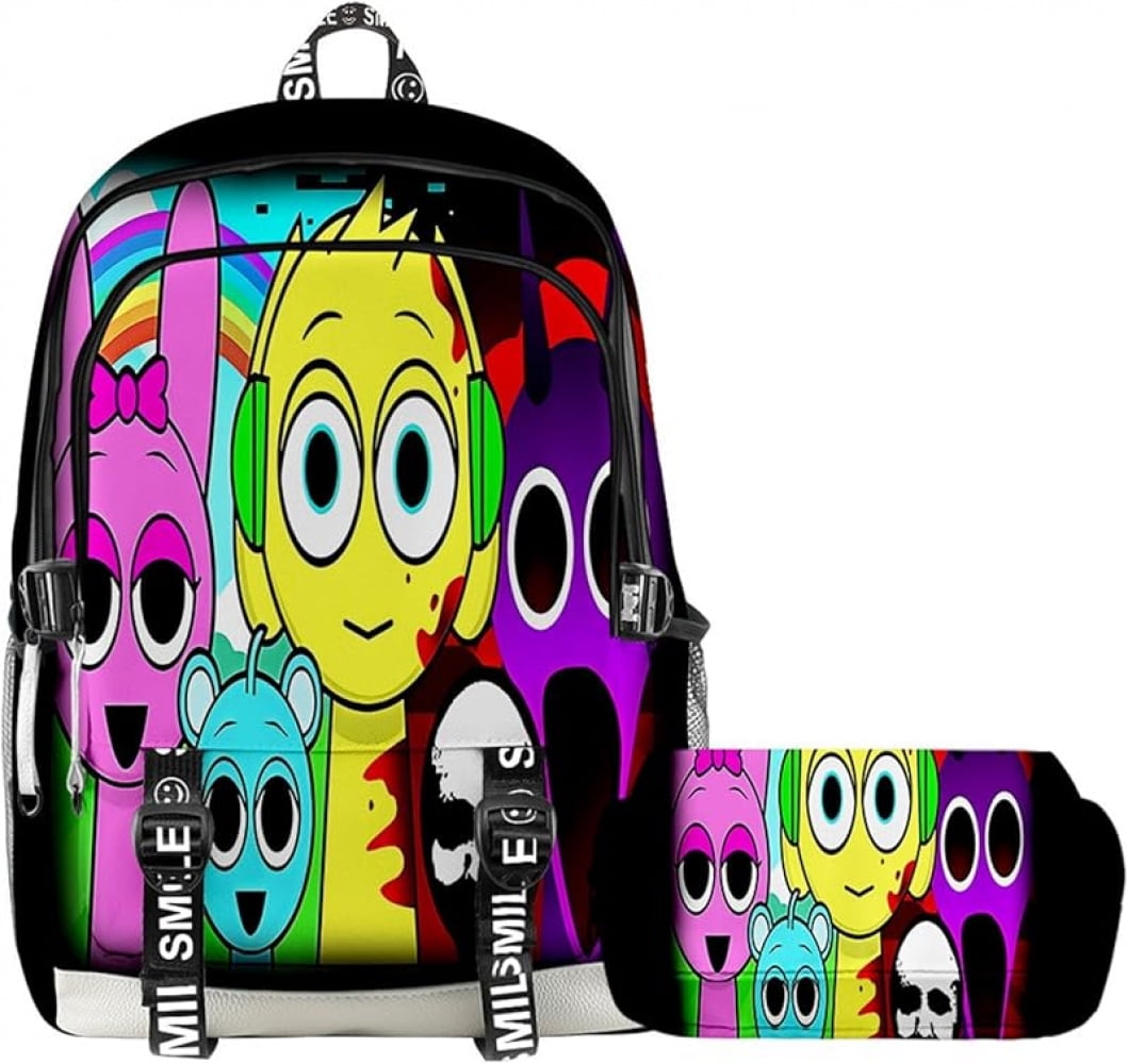 Game Sprunki Backpack 2PCS Set Cosplay Large Capacity Shoulder Handbag ...