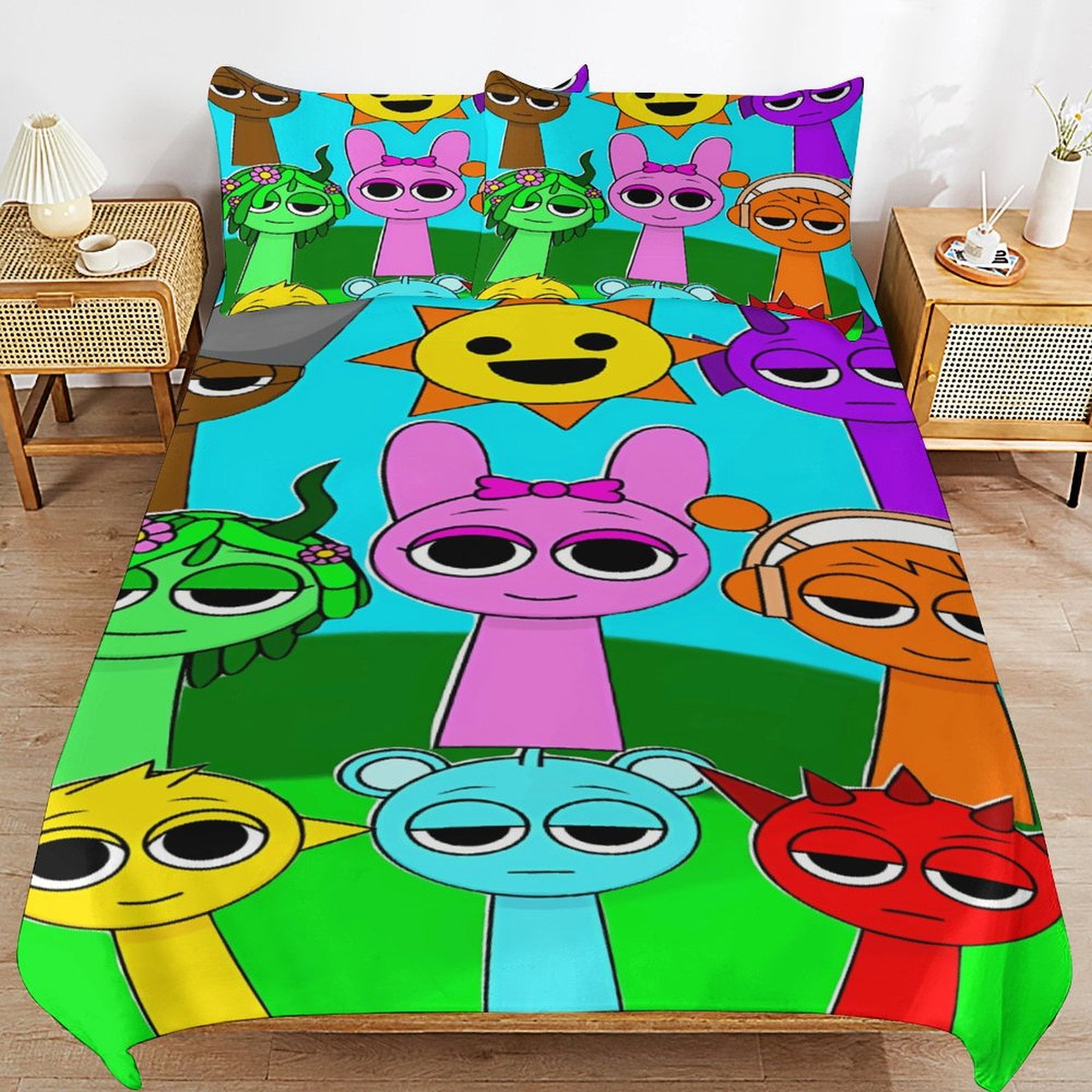 Game Sprunki Bed Duvet Cover Microfiber Bedding Sets 3D Printed ...