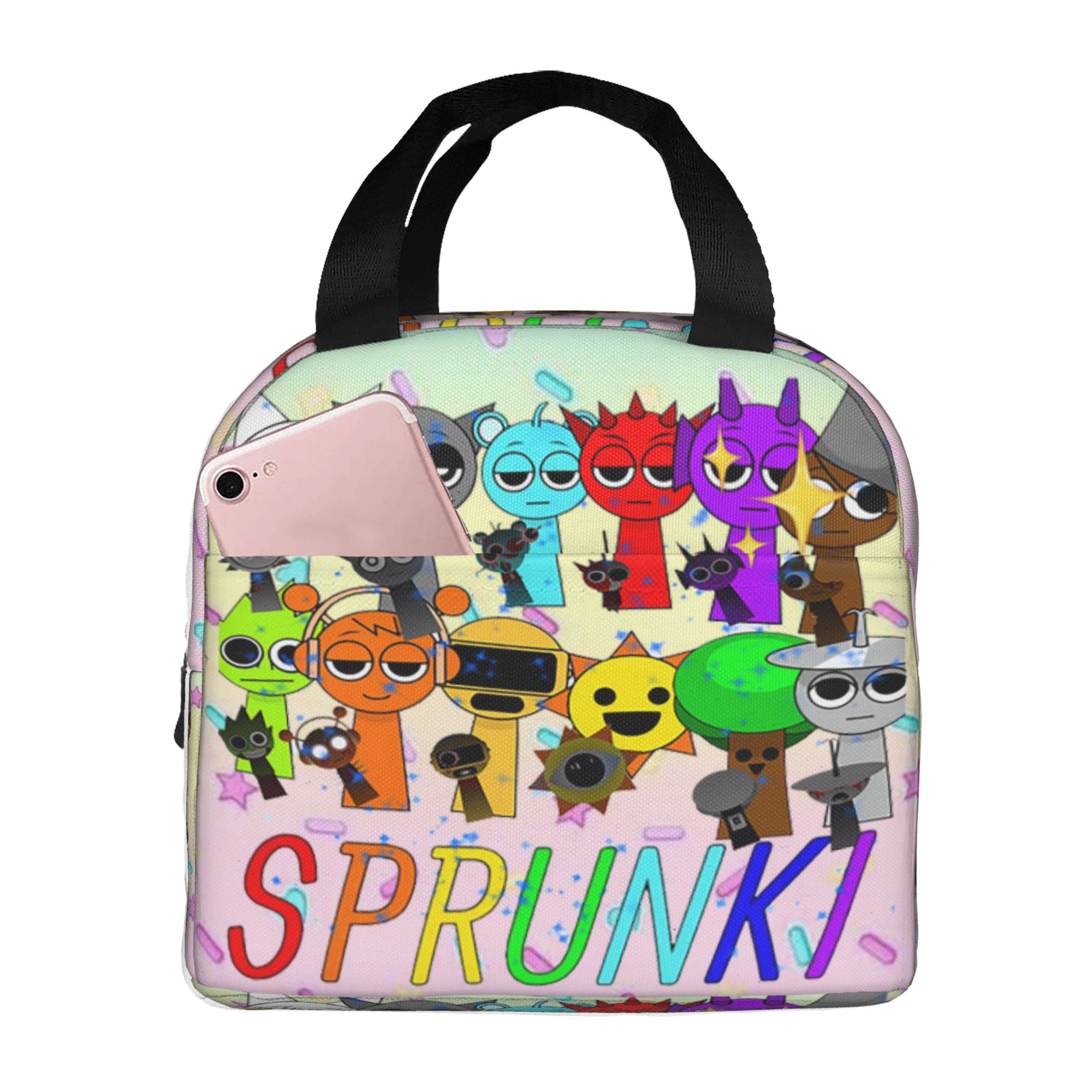 Game Sprunki Lunch Bag Tote Shoulder Bags Insulated Lunch Box Picnic ...