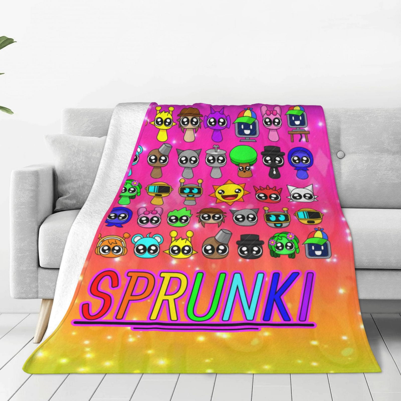 Game Sprunki Throw Blanket Couch Bed Sofa Soft Lightweight Warm Cozy ...