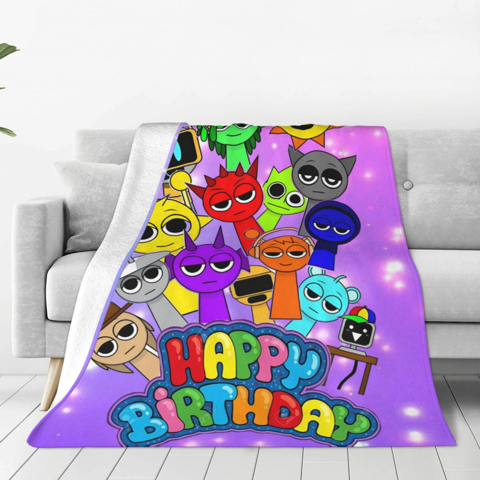 Game Sprunki Throw Blanket Couch Bed Sofa Soft Lightweight Warm Cozy ...