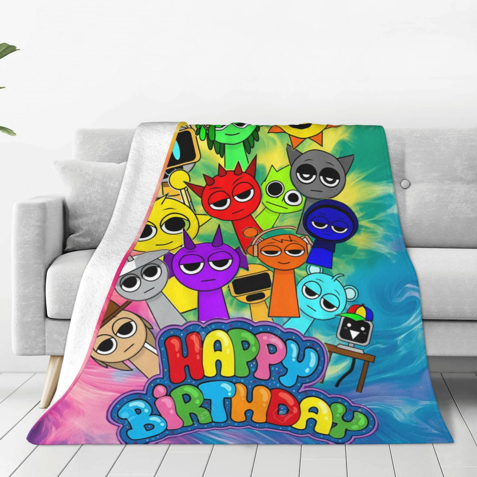 Game Sprunki Throw Blanket Couch Bed Sofa Soft Lightweight Warm Cozy ...