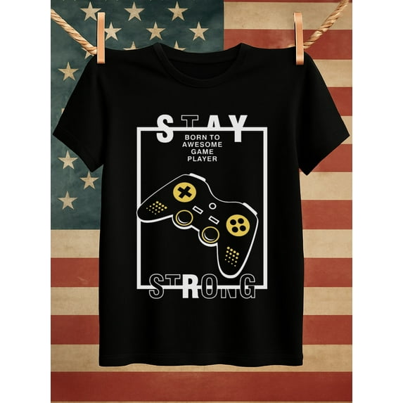 Game Strong Tee men Exercise 180G 100% Cotton black Dumbbell gym ...