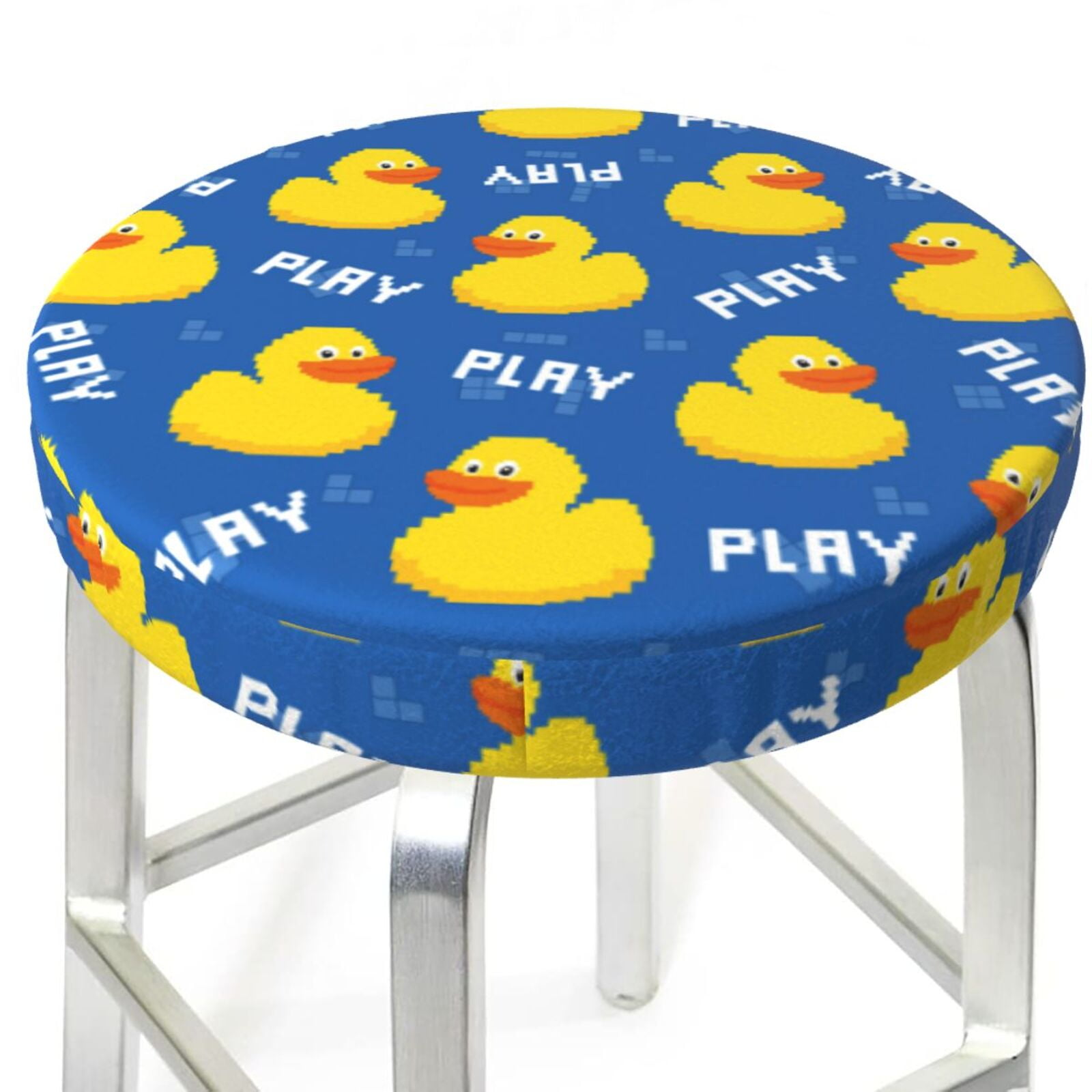 Game Style Cute Duck Round Bar Stool Seat Covers, Elastic Round Chair ...