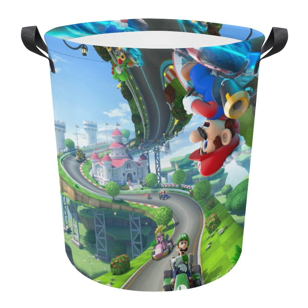 Game Super Mario Bros Luigi Circular Laundry Hamper Foldable Large ...