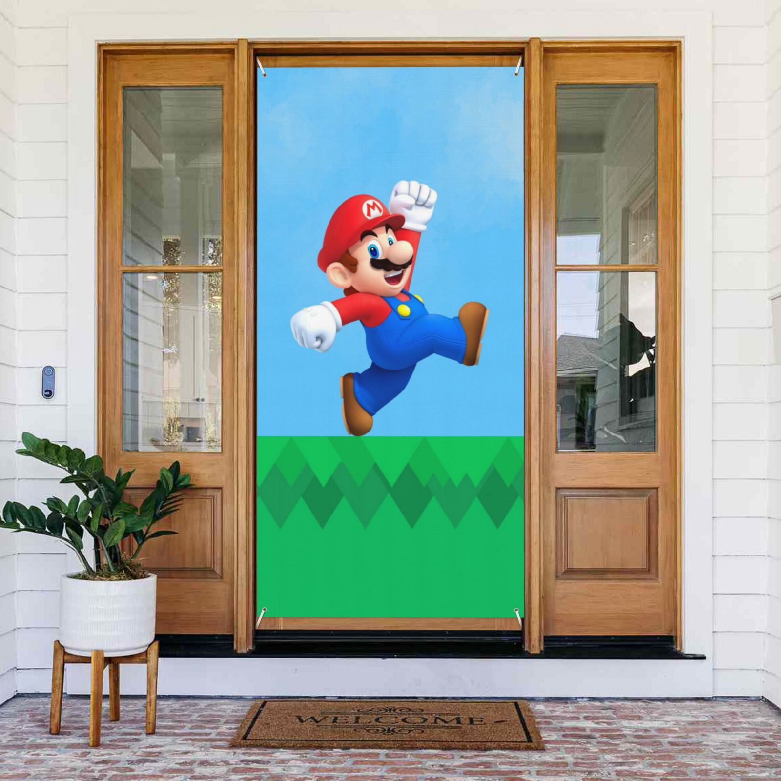 Game Super Mario Door Cover Decorations Door Banner Porch Sign Banner ...