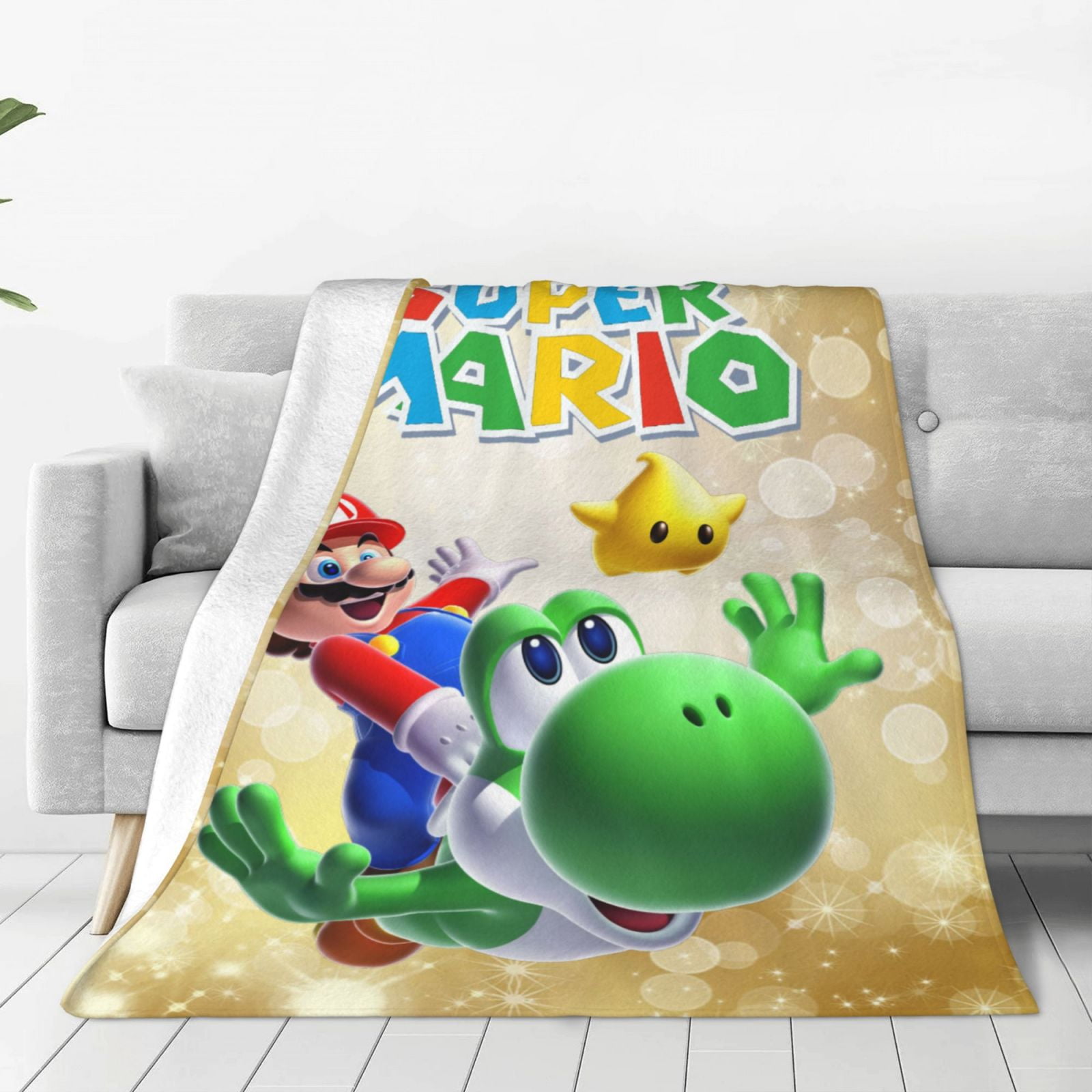 Game Super Mario Flannel Blanket Cozy Ultra-Soft Micro Fleece Flannel ...