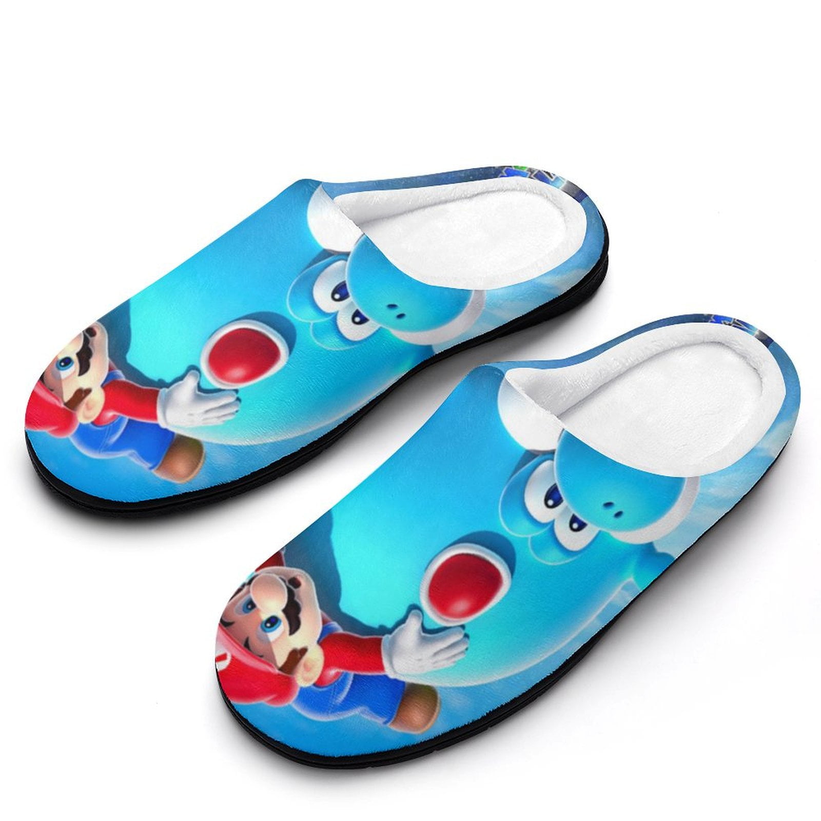 Game Super Mario Galaxy Fuzzy Cotton Slippers For Womens Lightweight ...