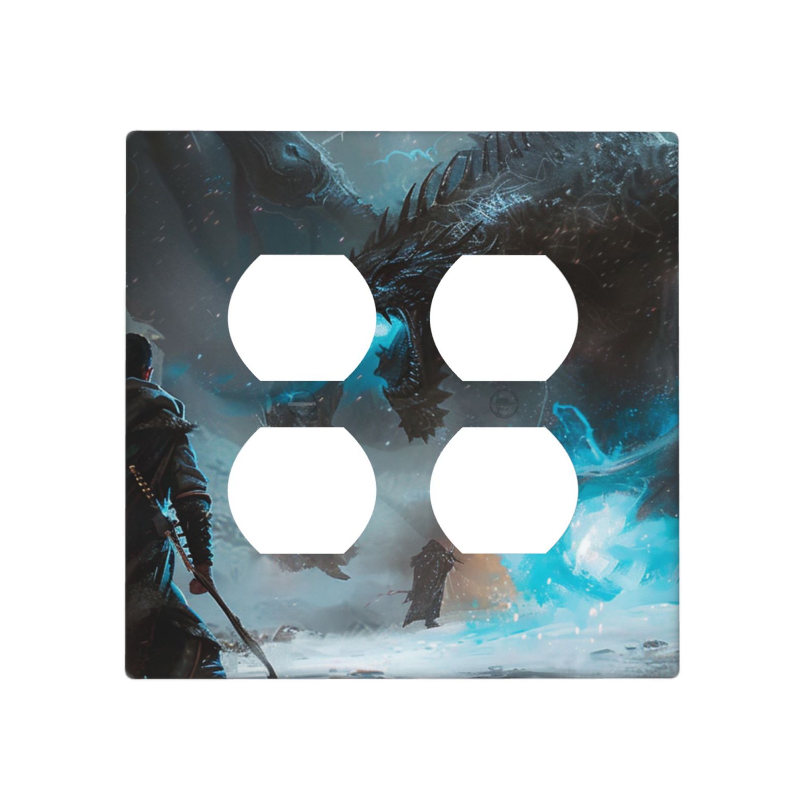Game Switch Cover Decorative Wall Plate / 2-Gang 2-Duplex / Mid-Size ...