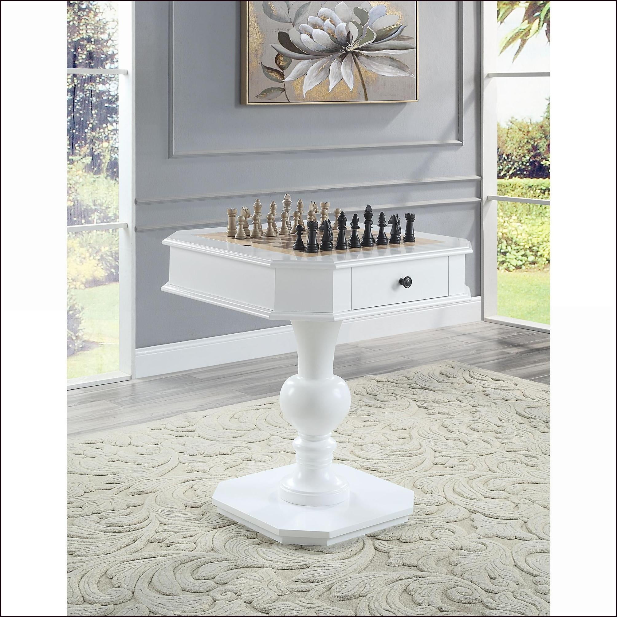 Game Table with Reversible Chess/Checkers/Backgammon Tray & 2 Drawers ...