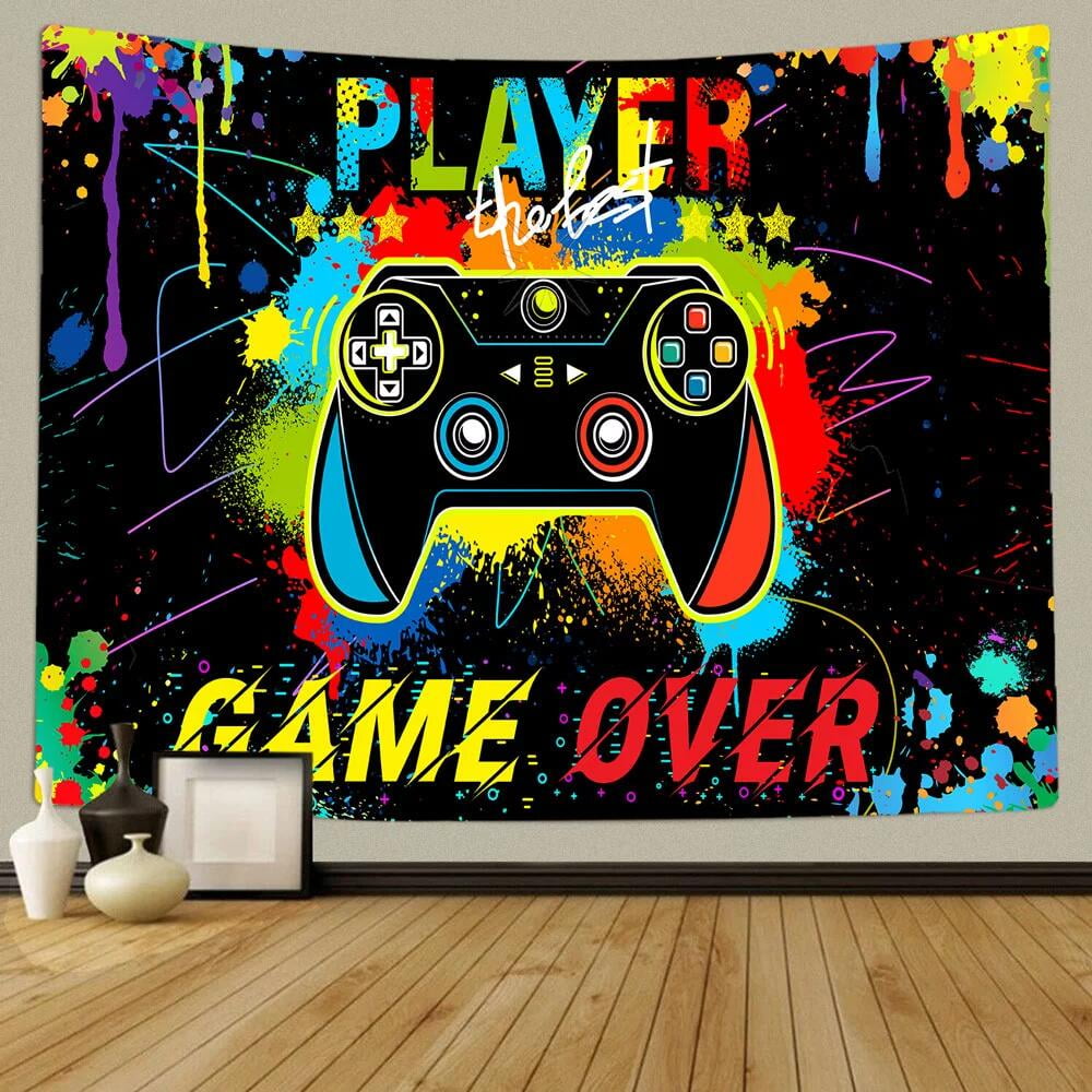 Game Tapestry Wall Decor, Colorful Gamepad Tapestry Wall Hanging for ...