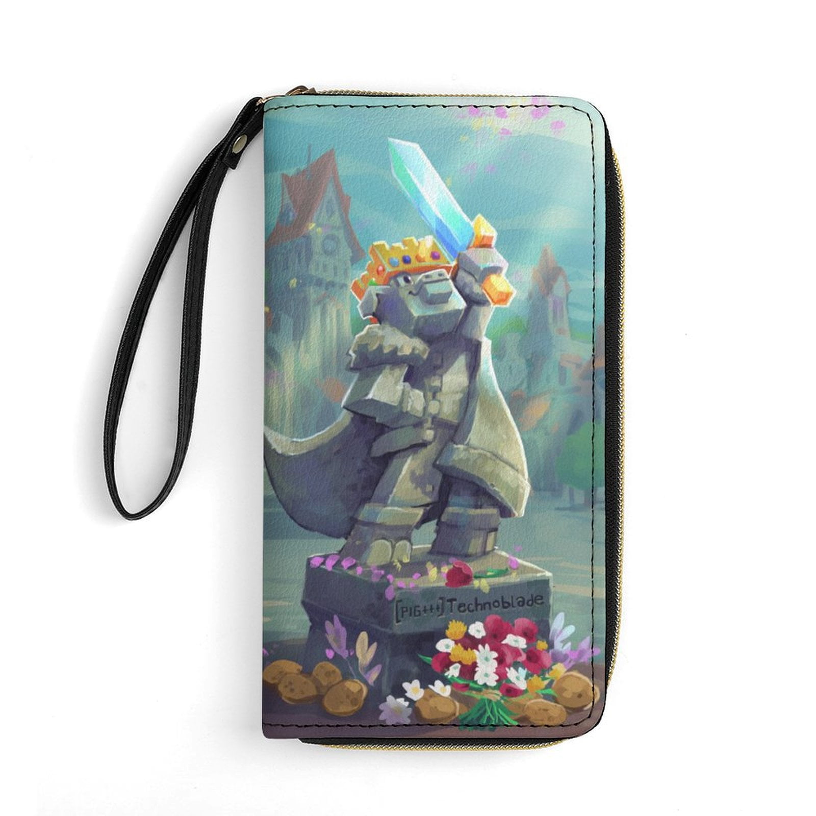 Game Technoblade Zipper Faux Leather Long Wallet/Clutch Purse, Cute ...