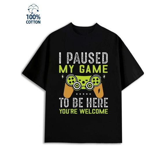 Game On Tee men game 180G 100% Cotton black game merch Classic Unisex ...