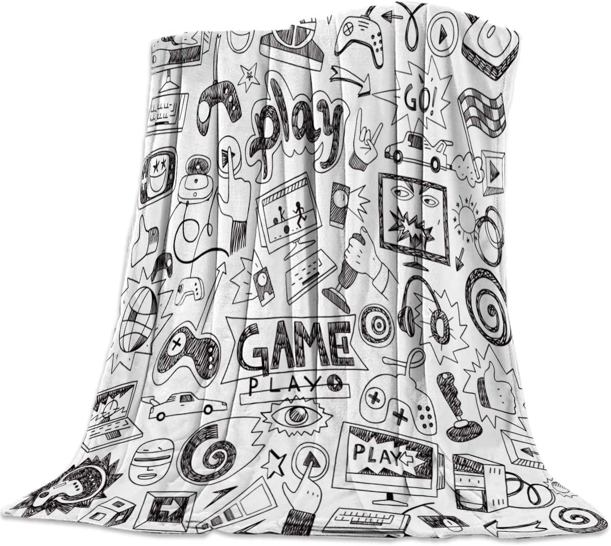 Game Theme Throw Blanket Warm Fuzzy Plush Bed Blanket Fleece 50x60 Inch ...