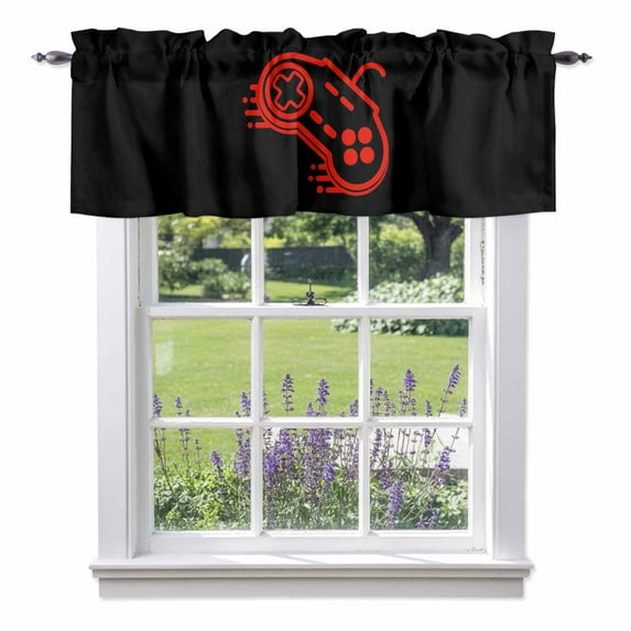 Game Theme Valances for Windows, Red Game Controller Valance Window ...