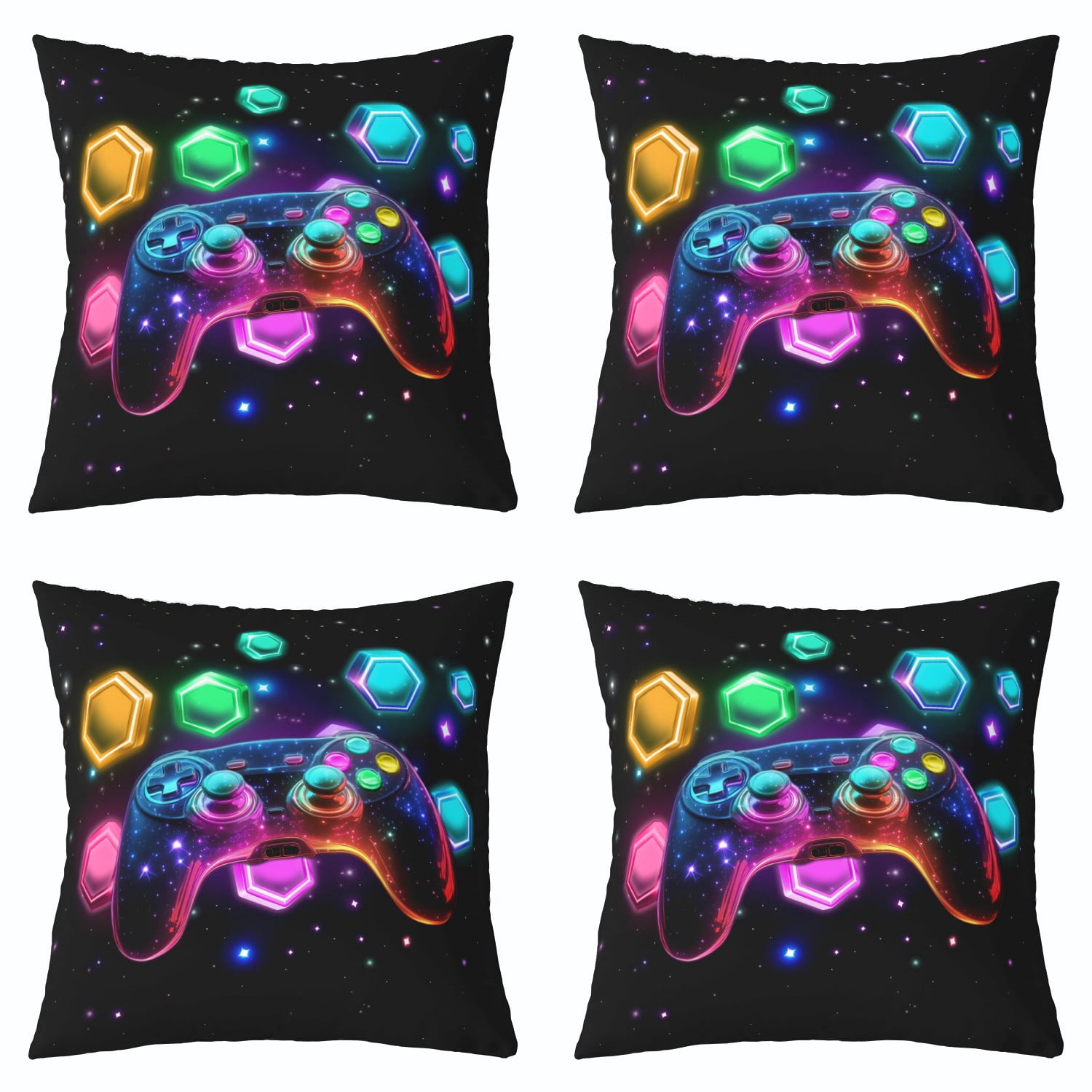 Game Throw Pillow Covers Set of 4 16X16 for,Novelty Game Console Pillow ...
