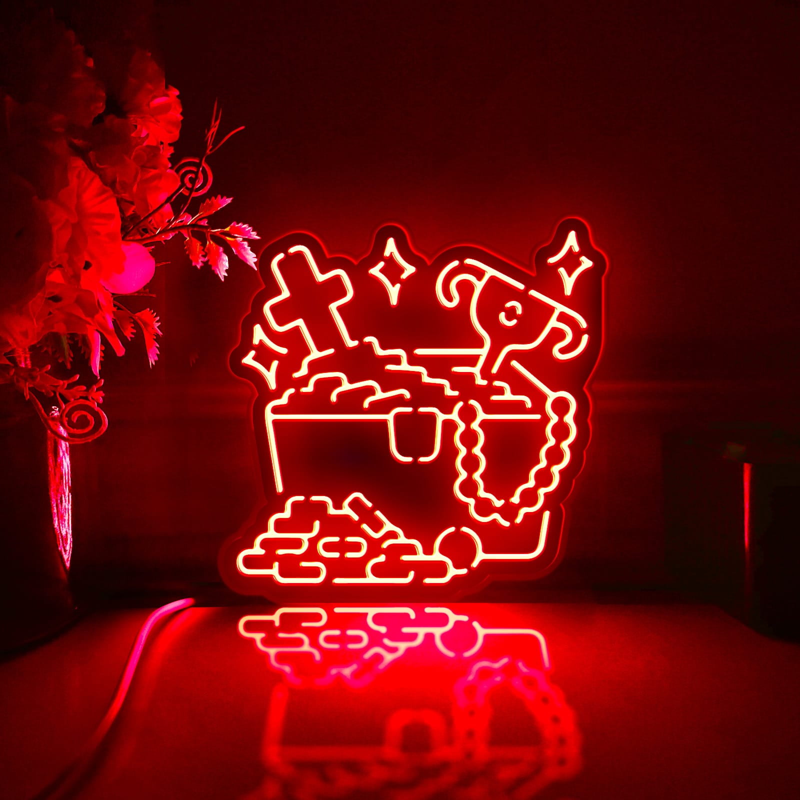 Game Treasure Chest Led Light Box, Dimmable Neon-Like Light Signs USB ...