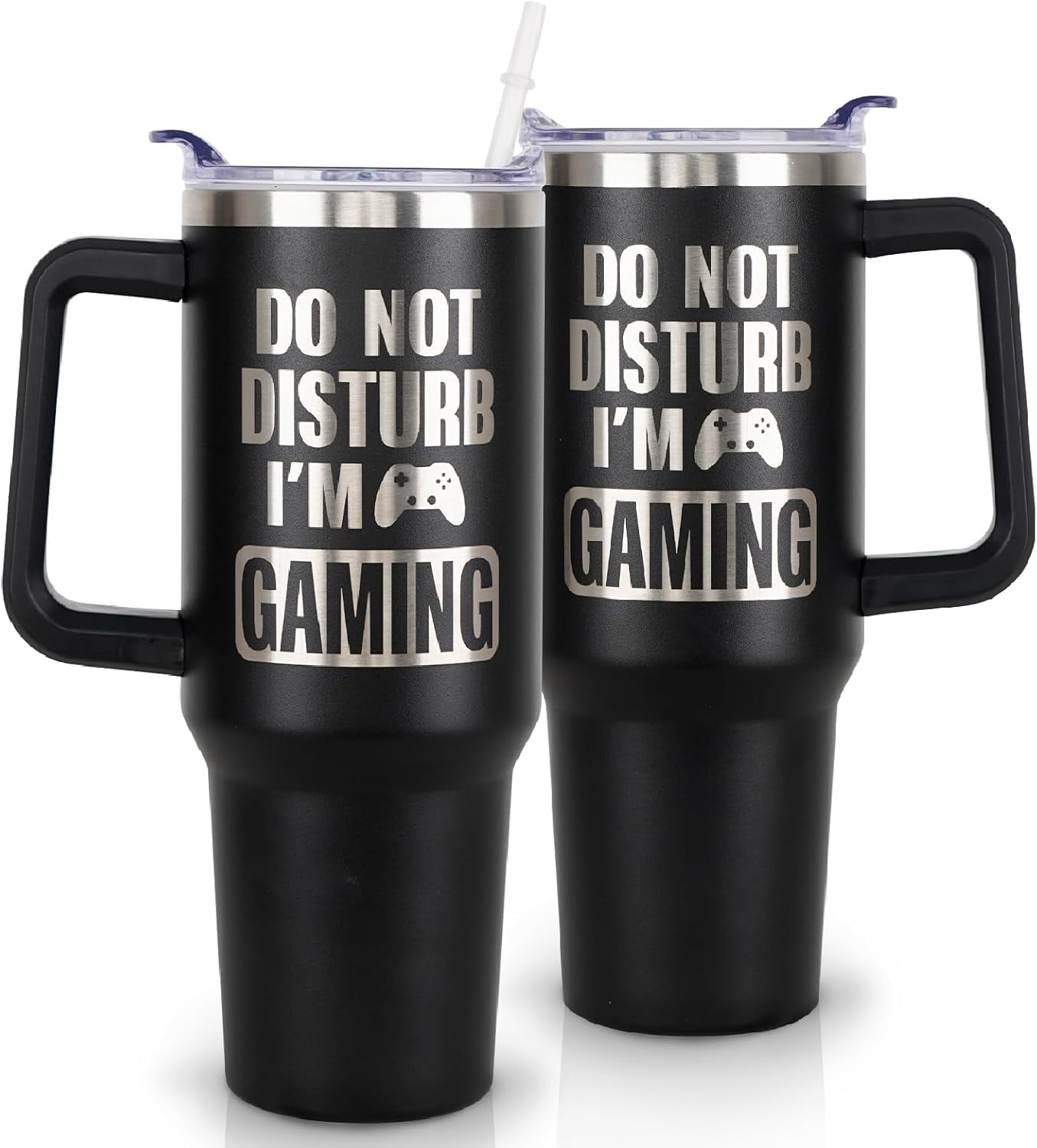 Game Tumbler with Lid and Straw, 40oz Gamer Water Bottle Cup with ...