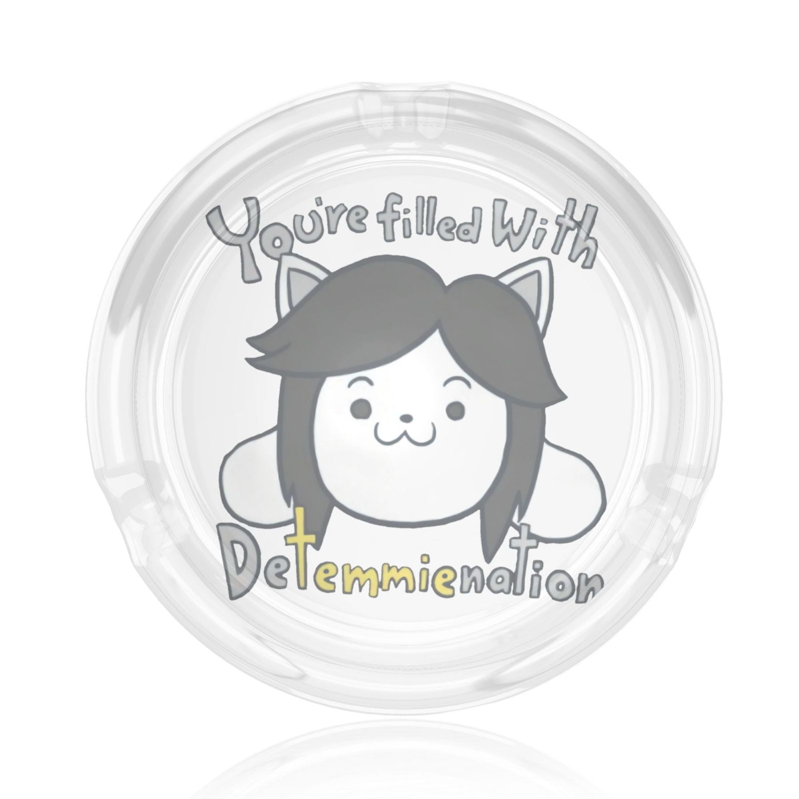 Game Undertale Temmie Round Glass Ashtray 3d Printing For Indoor And ...