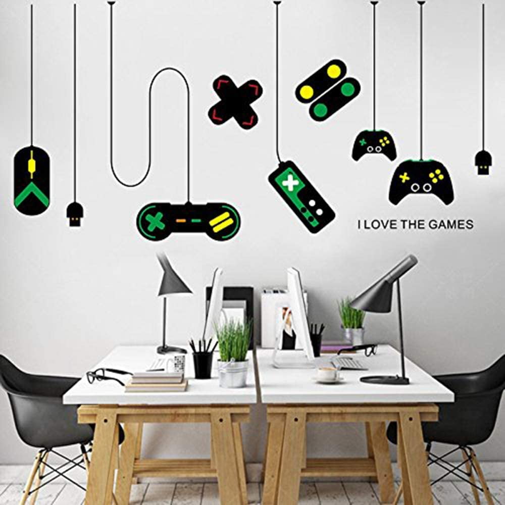 Game Wall Stickers Gaming Controller Joystick Playroom Wall Decals for ...