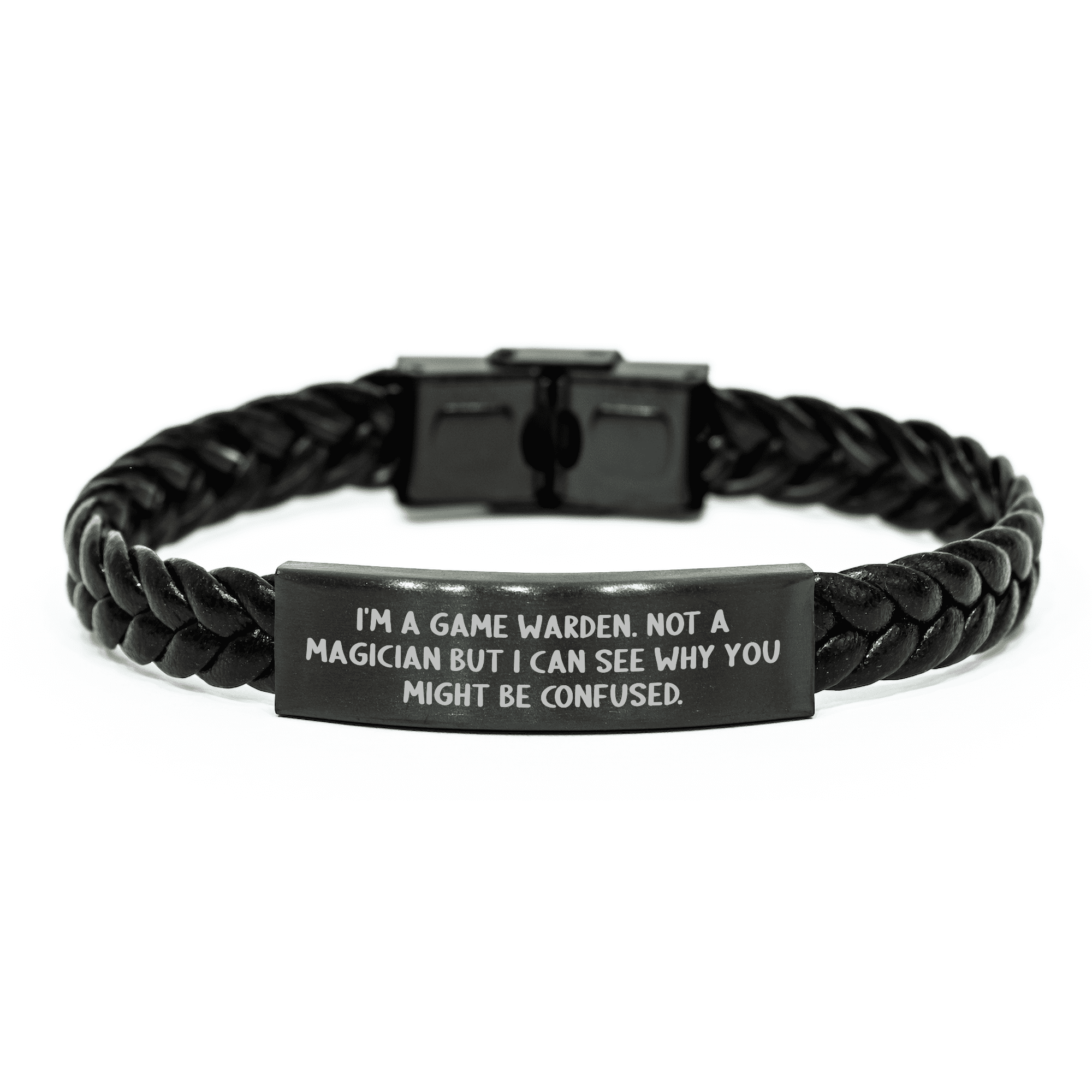 Game Warden Humor Interlaced Leather Bracelet, Gifts from Family for ...