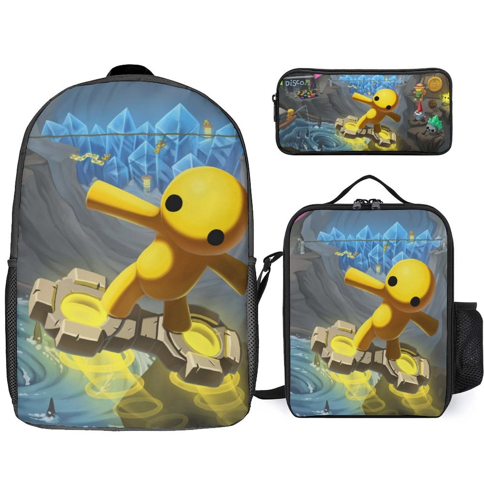 Game Wobbly Life Backpack With Lunch Bag Pencil Case Schoolbag Lunchbag ...