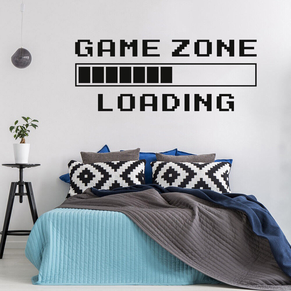 Game Zone Loading Boys Room Gamer Gaming Decor Wall Art Decal Words ...