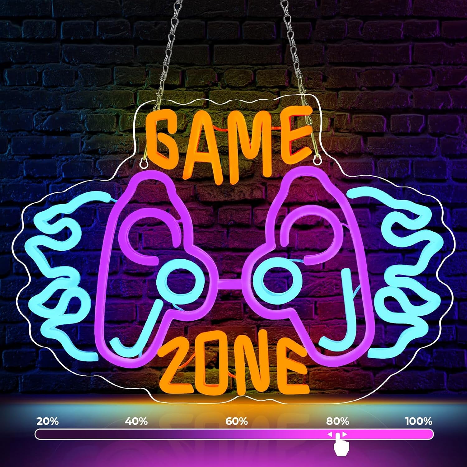 Game Zone Neon Sign Game Controller Neon Sign Dimmable, Gamepad Shaped ...