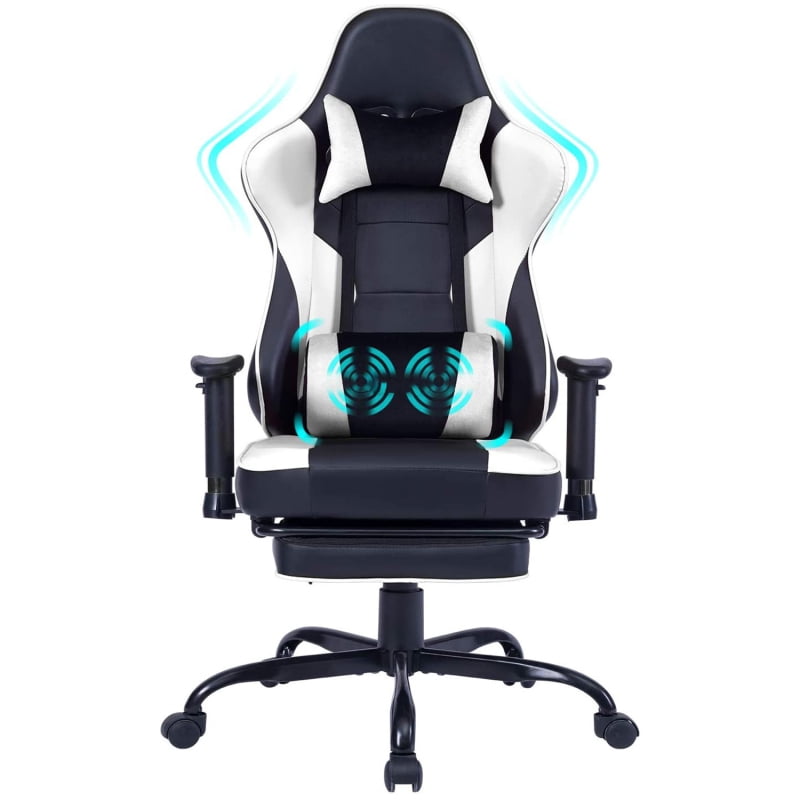Game chair, ergonomically designed computer chair with headrest and 2D ...
