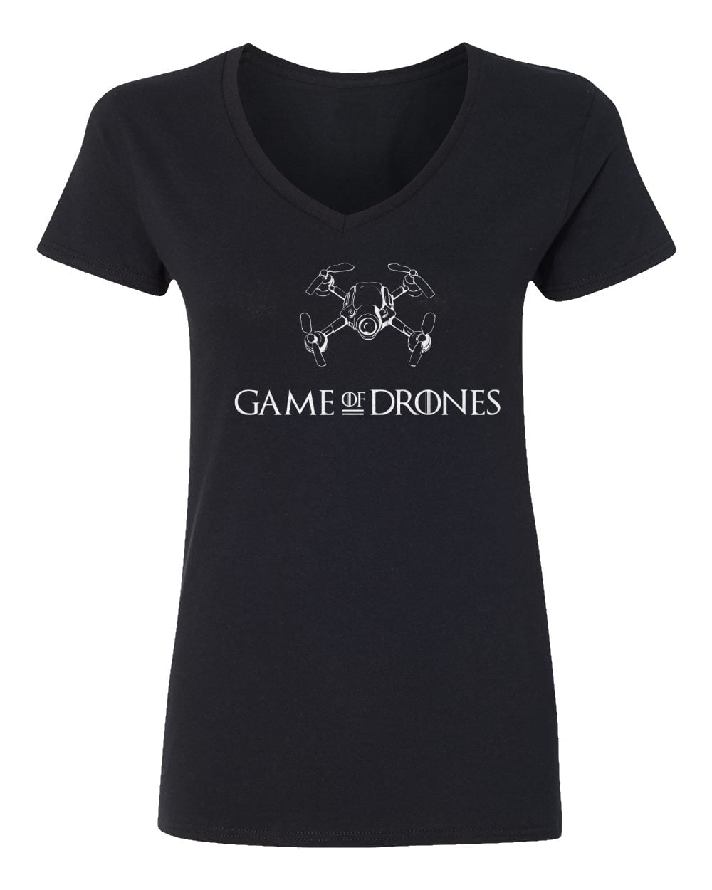Game of Drones T-Shirt | Funny Drone Flying Design Ladies' V-Neck ...