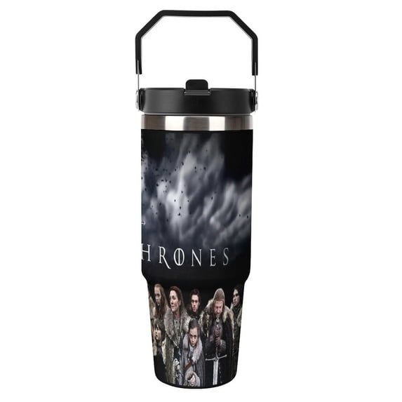 Game of Thrones 30 Oz Tumbler with Straw Lid Insulated Tumblers Cups ...