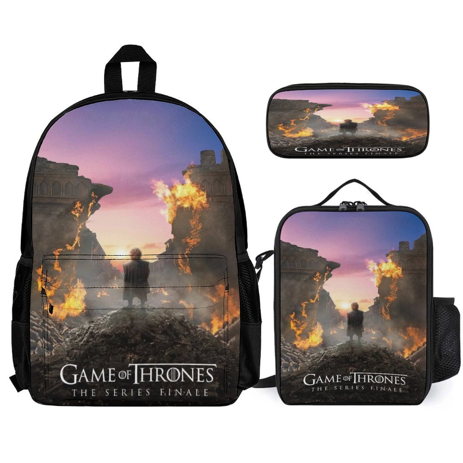 Game of Thrones Backpack Set Cartoon Bookbag Backpack with Lunch Box ...