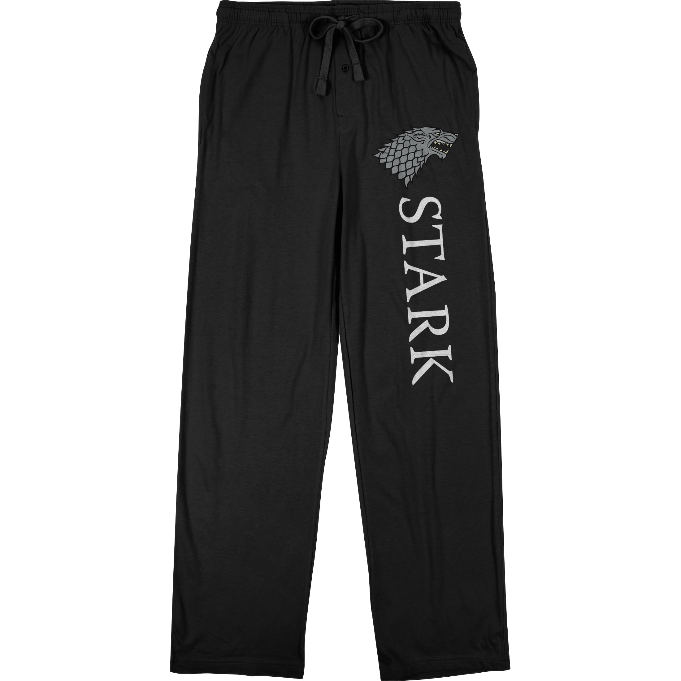 Game of Thrones House Stark Sigil & Text Men's Black Sleep Pajama Pants ...