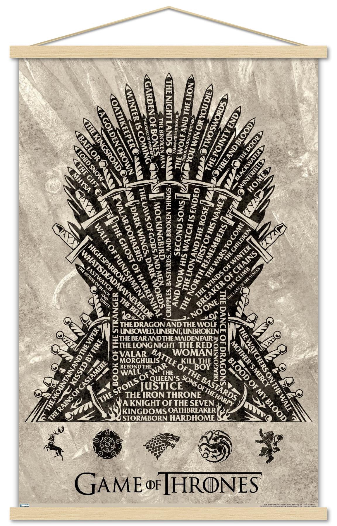 Game of Thrones - Iron Throne Wall Poster with Wooden Magnetic Frame ...