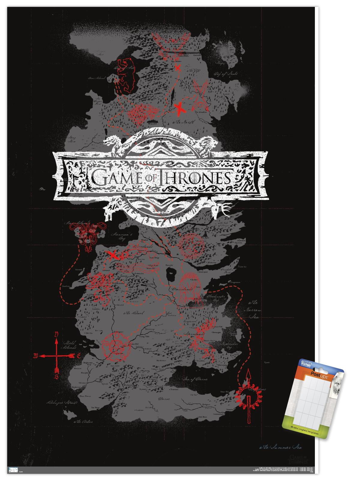 Game of Thrones - Map Wall Poster, 14.725" x 22.375" - Walmart.com