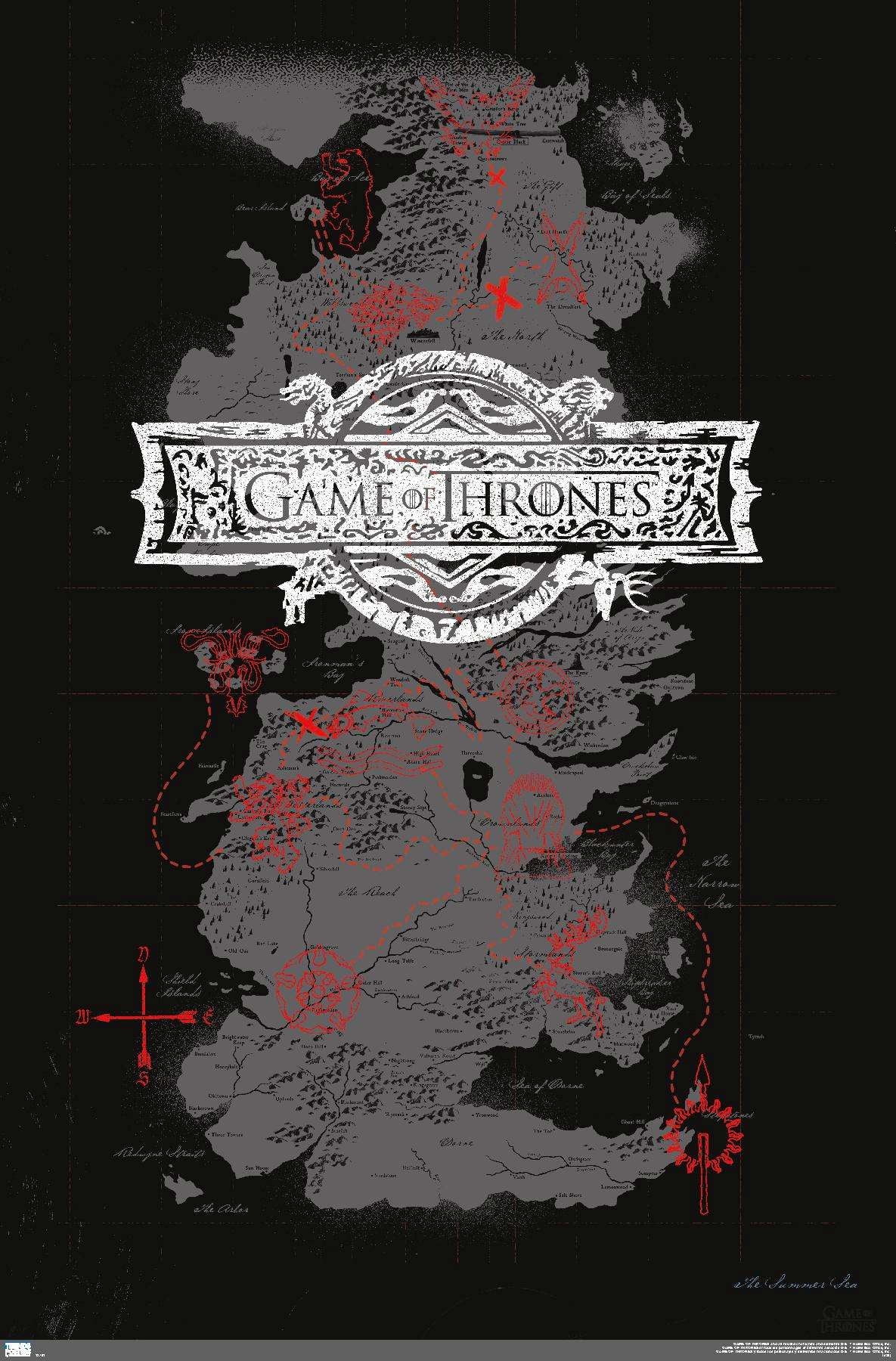 Game of Thrones - Map Wall Poster, 22.375" x 34" - Walmart.com