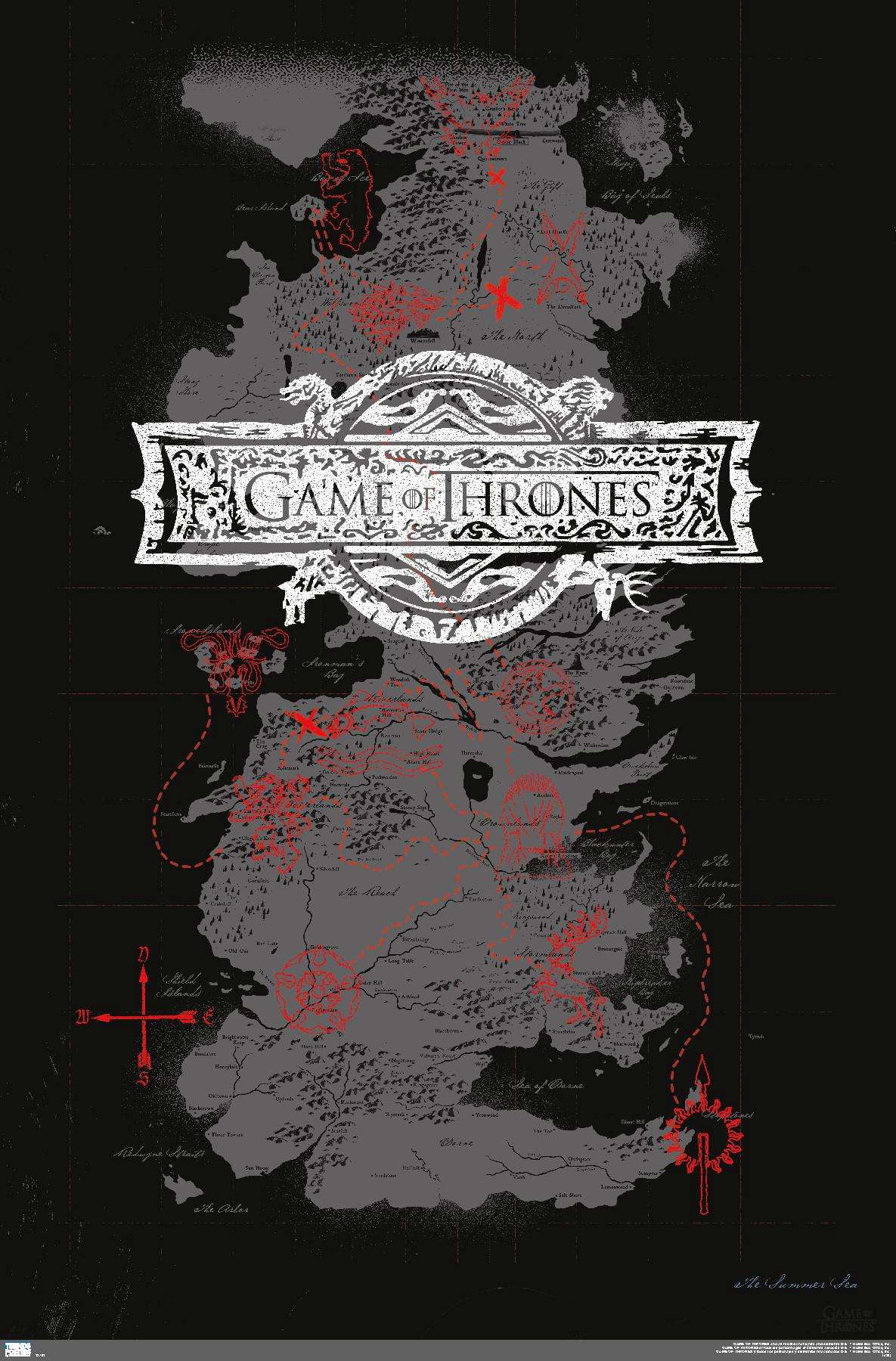 Game Of Thrones World Map Poster