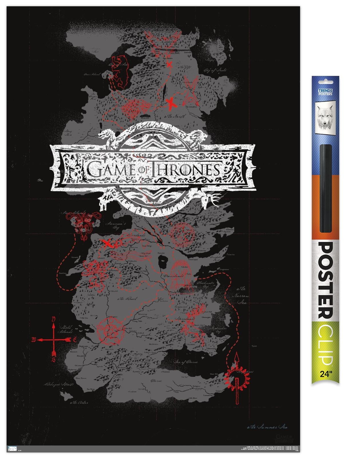 Game of Thrones - Map Wall Poster, 22.375" x 34" - Walmart.com