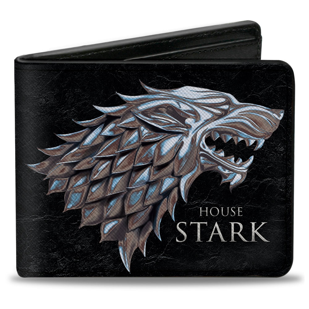 Game of Thrones Wallet, Bifold, Game of Thrones House Stark Direwolf Sigil Black Silver, Vegan ...
