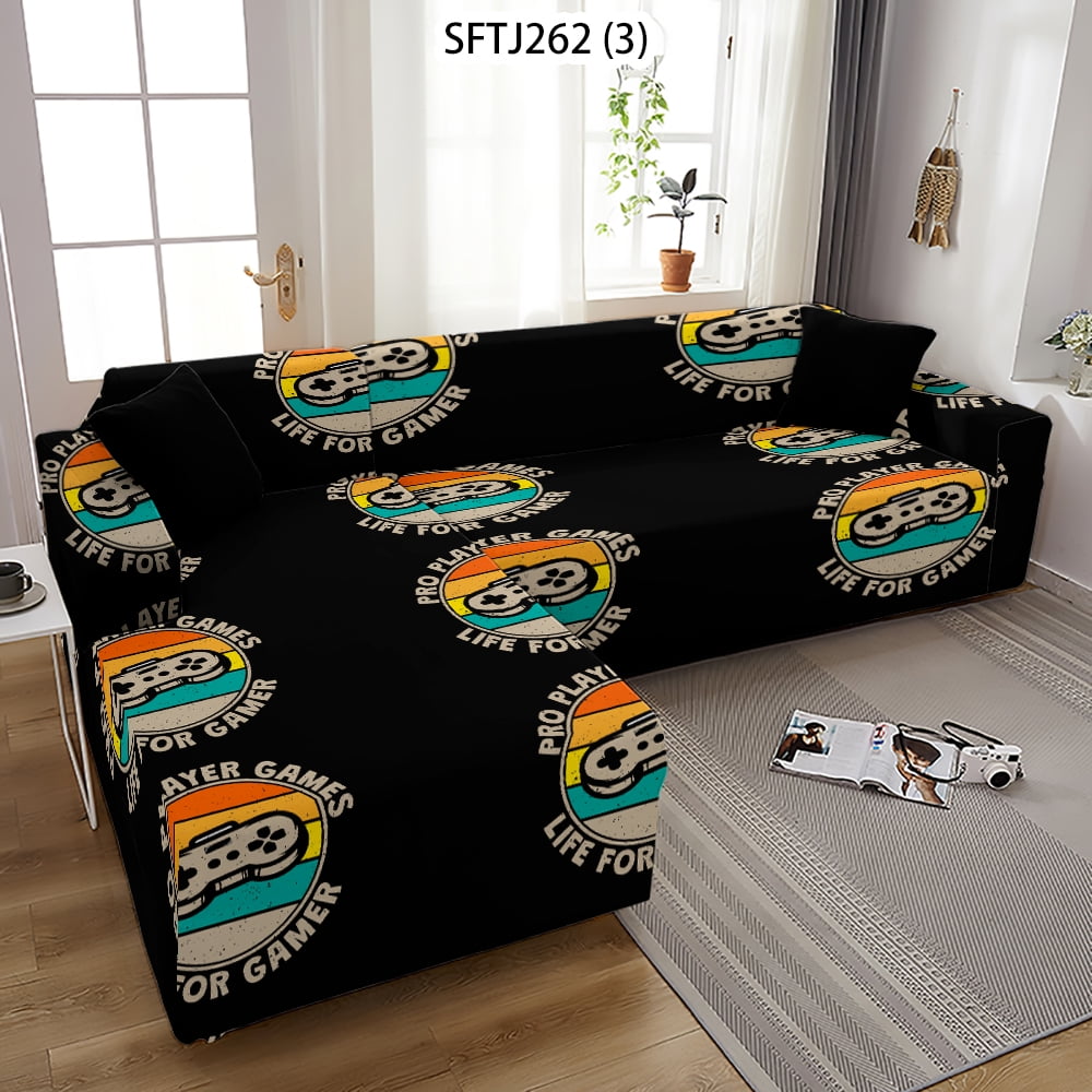 Game ole Messy Puzzle Seat Cover r 1/2/3/4-Seat Sectional L-Shape Cover Sofa All-Inclusive Slip ...