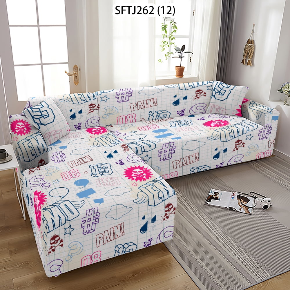 Game ole Messy Puzzle Seat Cover r 1/2/3/4-Seat Sectional L-Shape Cover ...