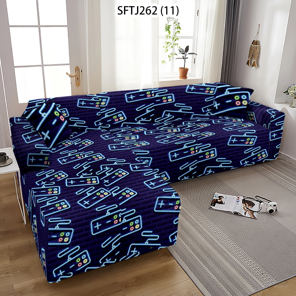 Game ole Messy Puzzle Seat Cover r 1/2/3/4-Seat Sectional L-Shape Cover ...