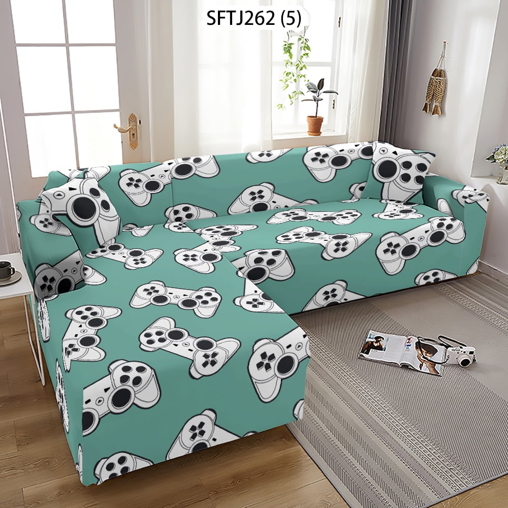 Game ole Messy Puzzle Seat Cover r 1/2/3/4-Seat Sectional L-Shape Cover Sofa All-Inclusive Slip ...