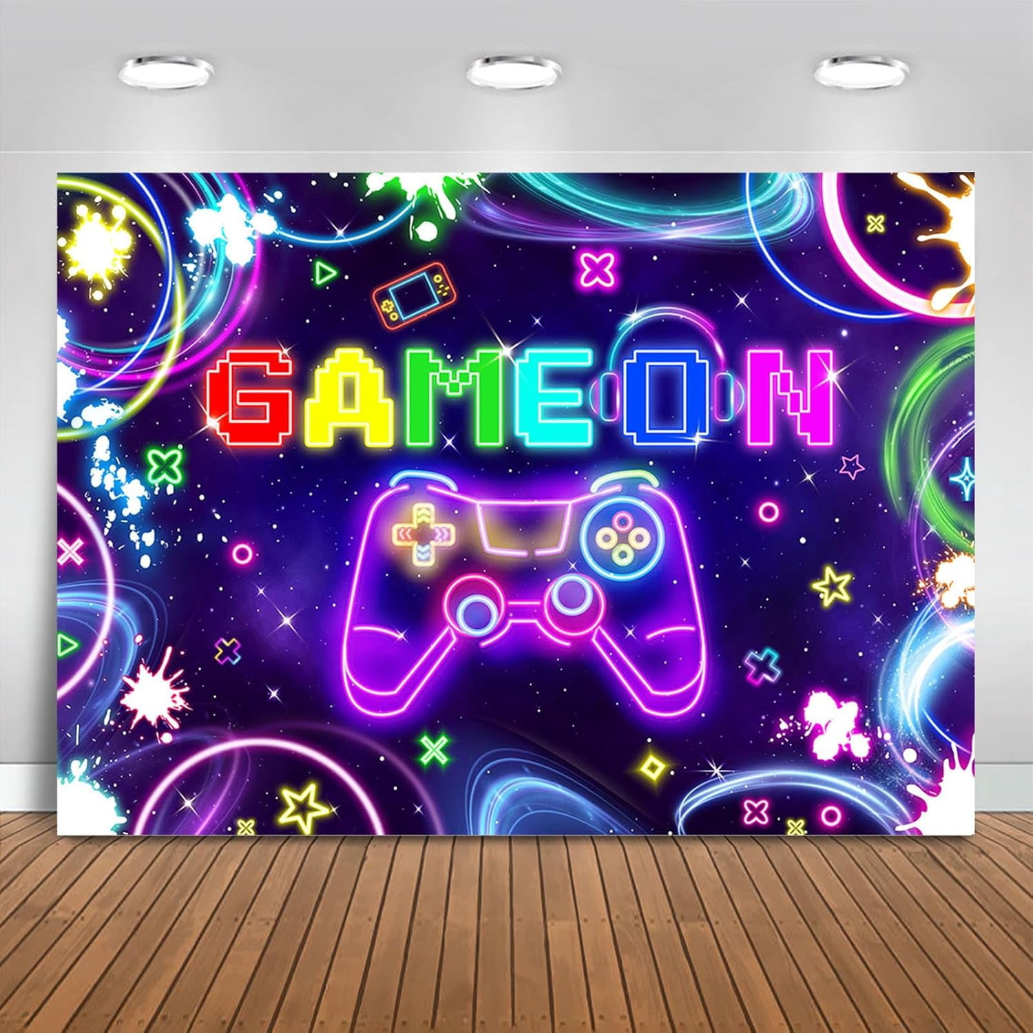 Game on Backdrop Viedo Game Happy Birthday Photography Background for ...